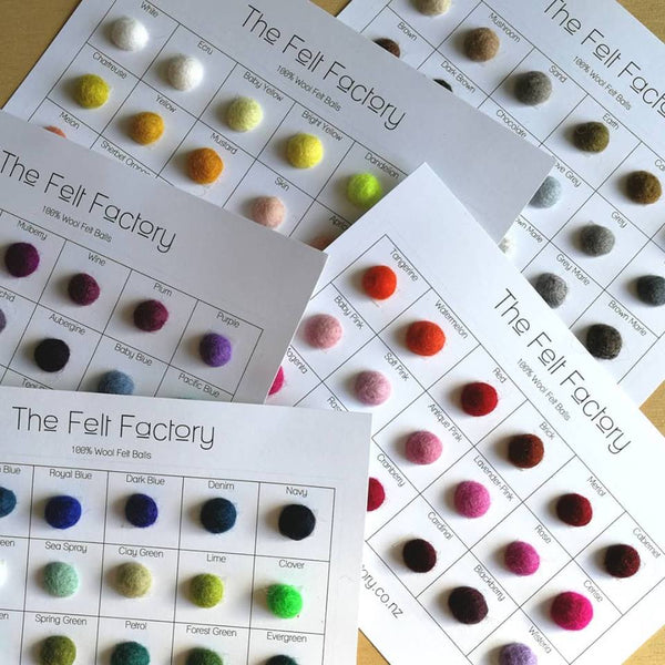 Felt Ball Colour Cards – The Felt Factory