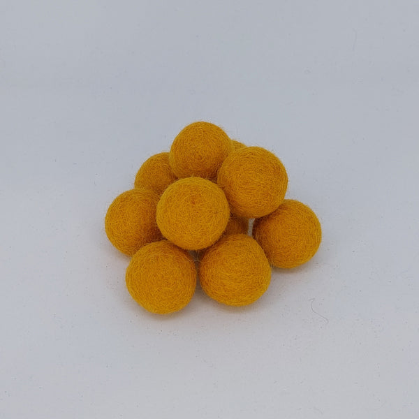 Felt Balls - Mustard – The Felt Factory
