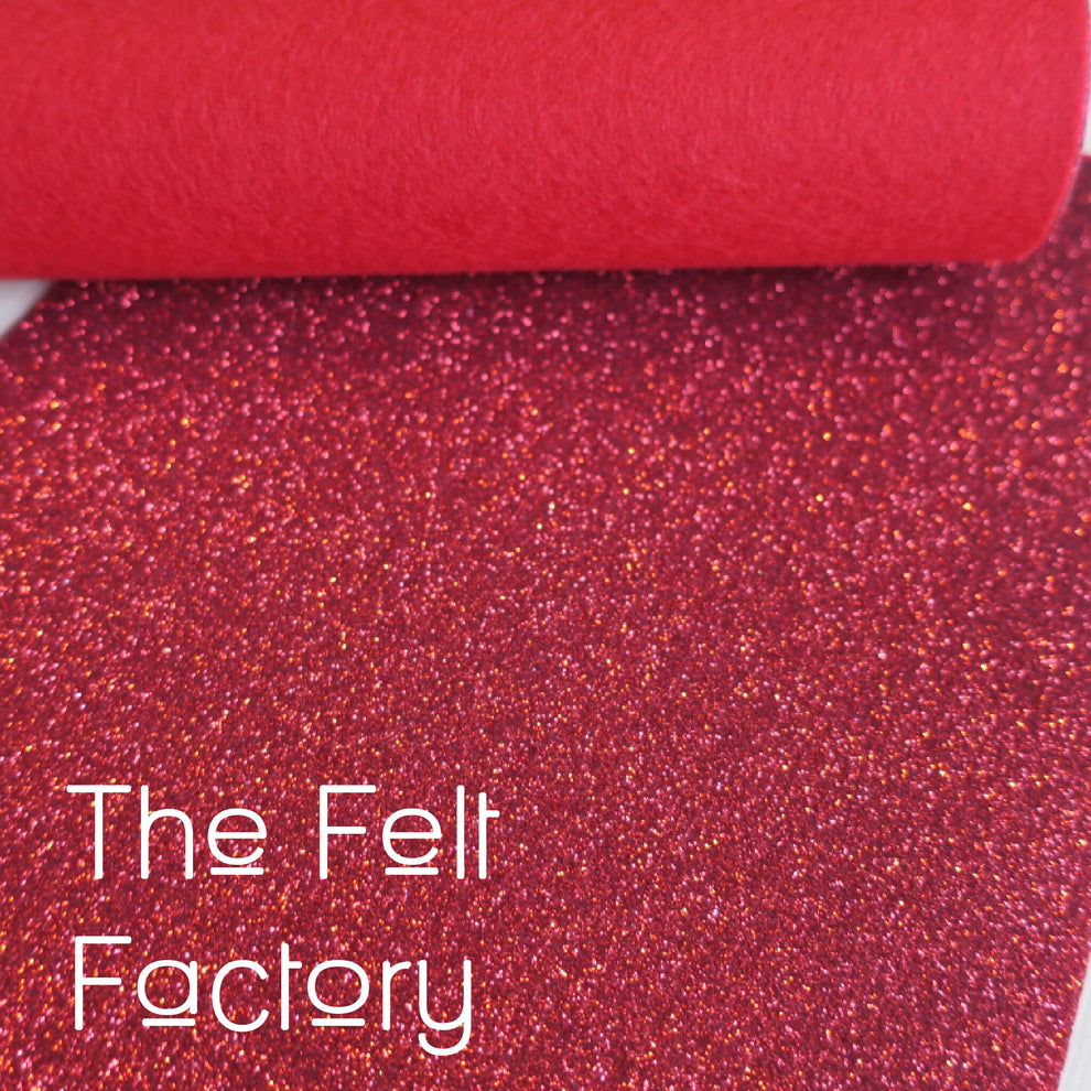 Glitter Felt - Red – The Felt Factory