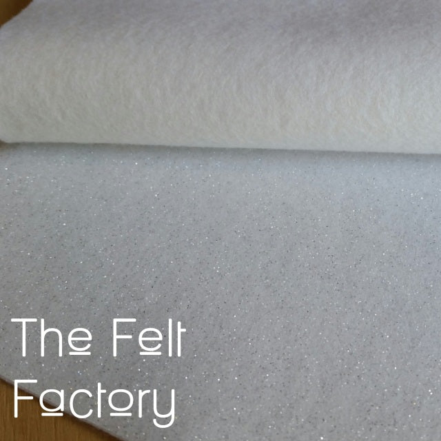Glitter Felt - White – The Felt Factory